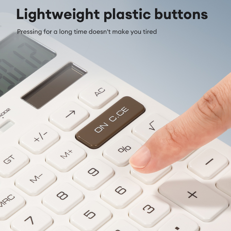 Deli 12 Digits Desktop Calculator Button Battery Solar Energy Power ...