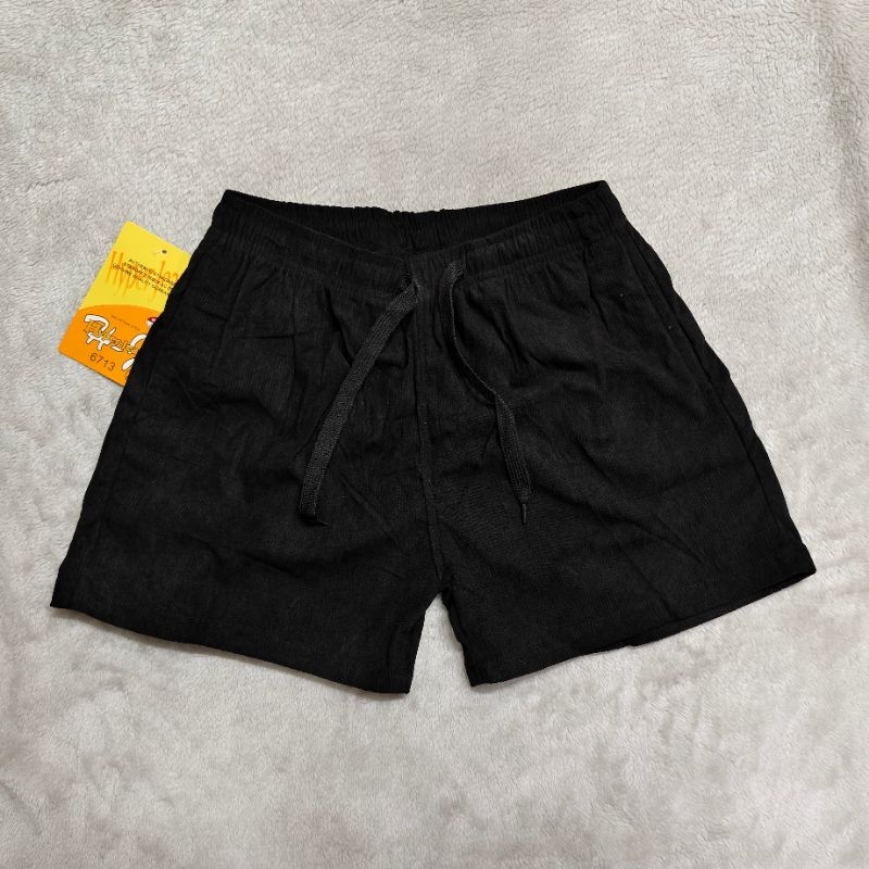 Unisex Corduroy plain shorts Drawstring shorts with 2 Pockets | Shopee ...