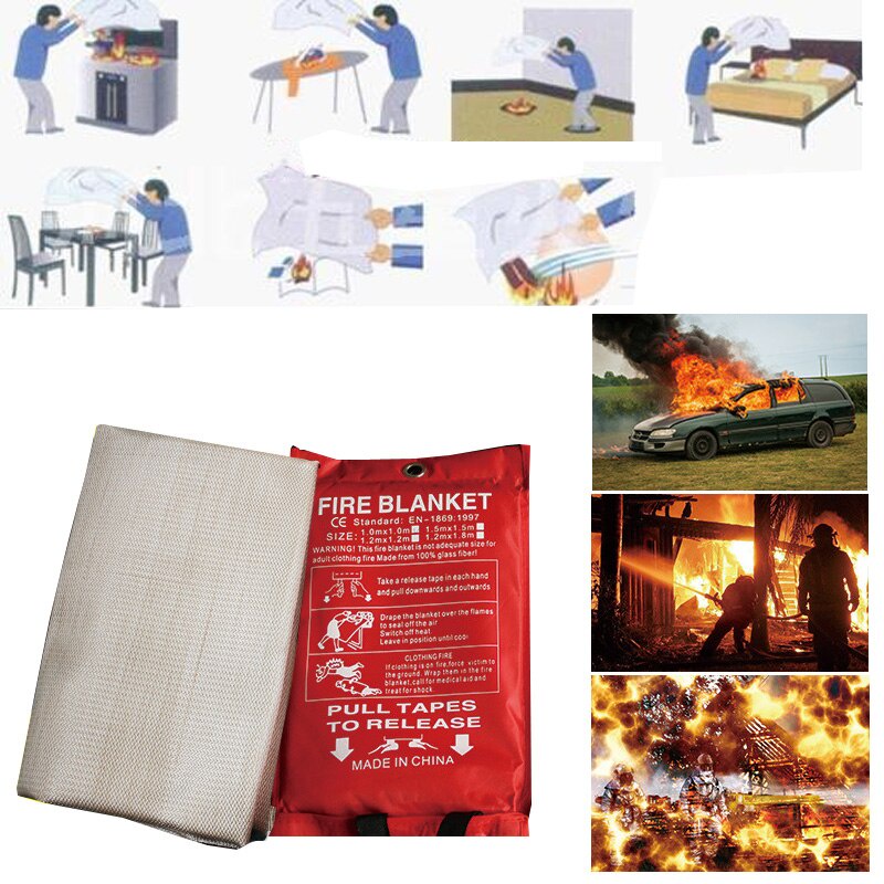 Sheffield Emergency Fire Blanket (1m x 1m ; 1.2m x 1.2m ; 2m x 2m ; 1 ...