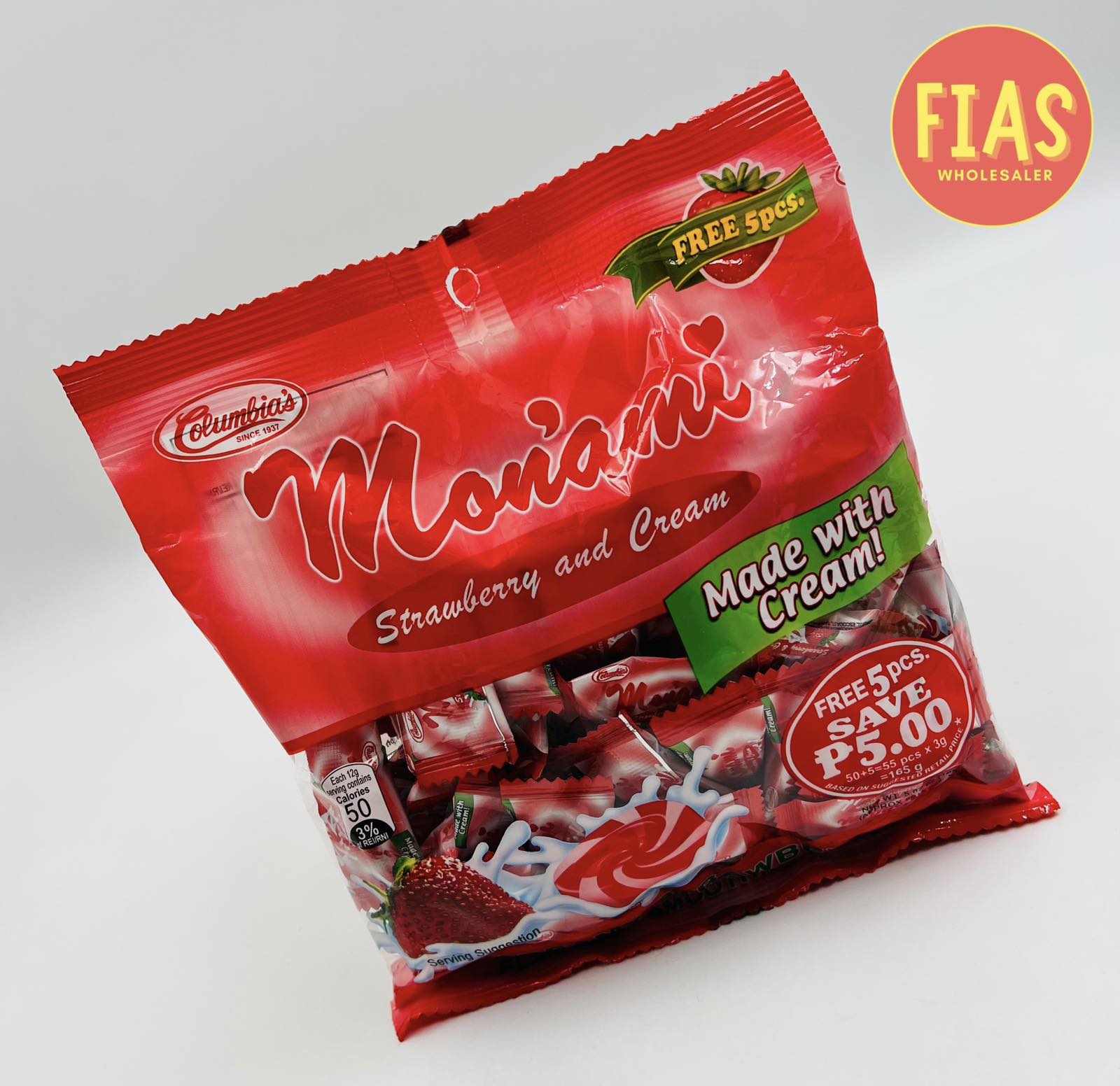 55 pcs Monami Strawberry and Cream Candy | Shopee Philippines