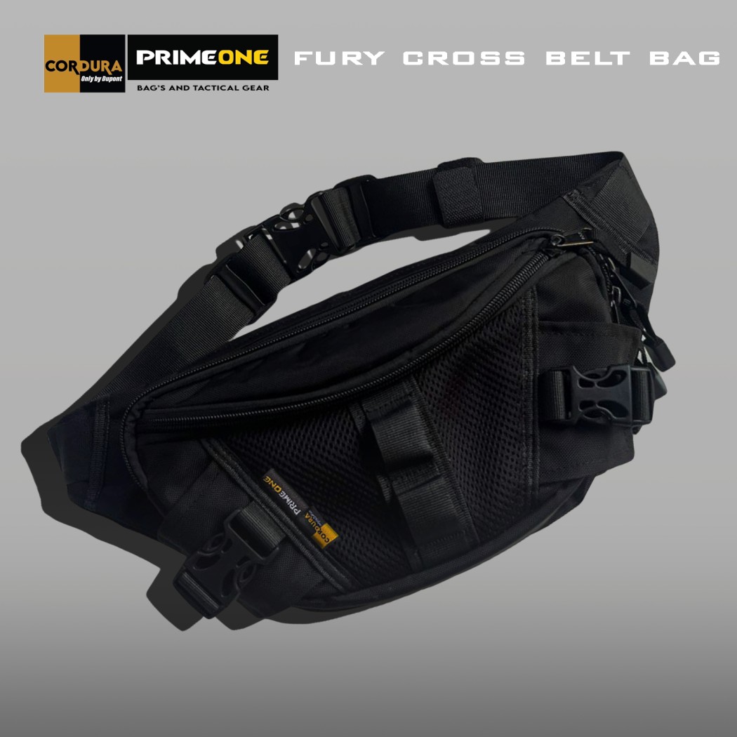 Primeone Fury Cross Belt Bag in Plain Black color | Shopee Philippines