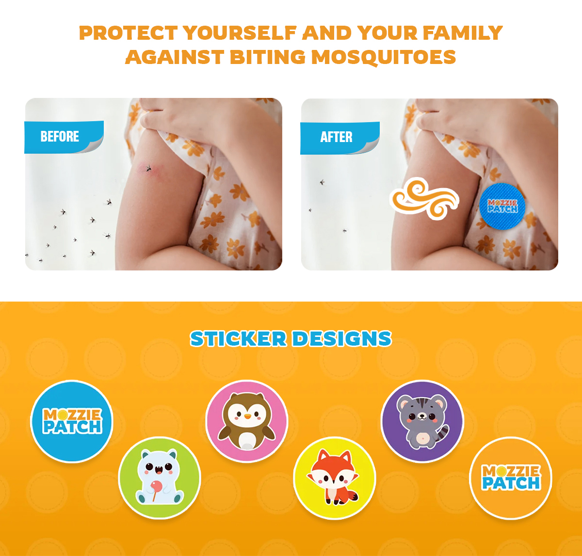 MOZZIE PATCH® Mosquito Repellent Stickers – 8-Hour Protection for Kids ...
