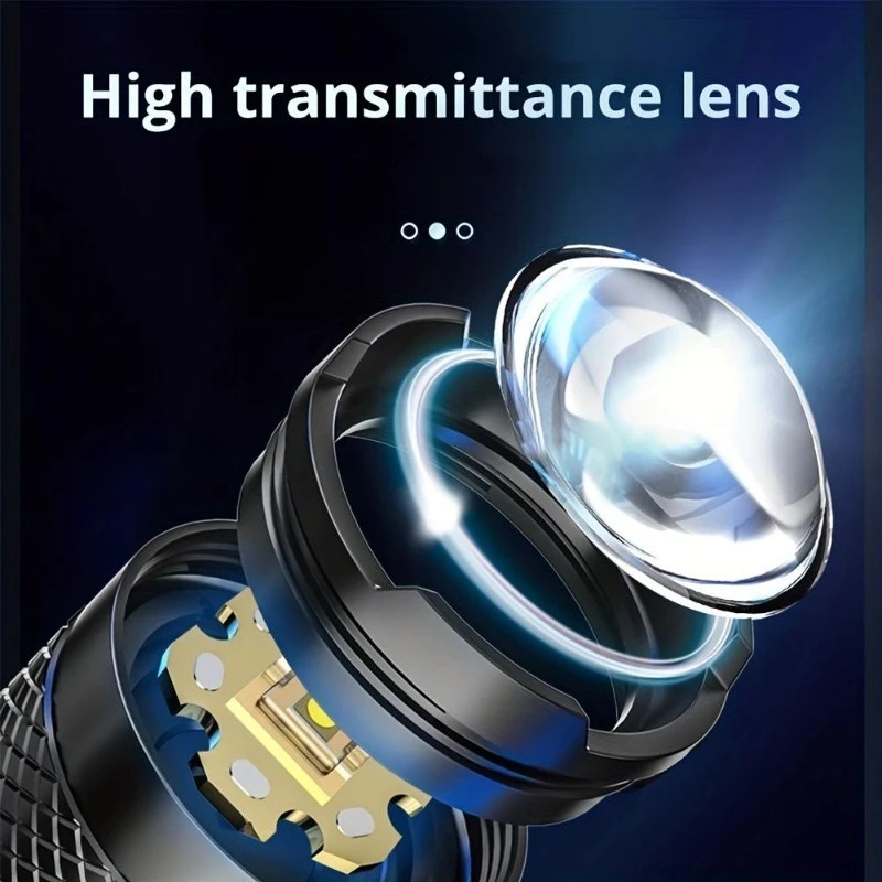 Gold Star Laser Zoom Tactical Flashlight Rechargeable Heavy Duty ...
