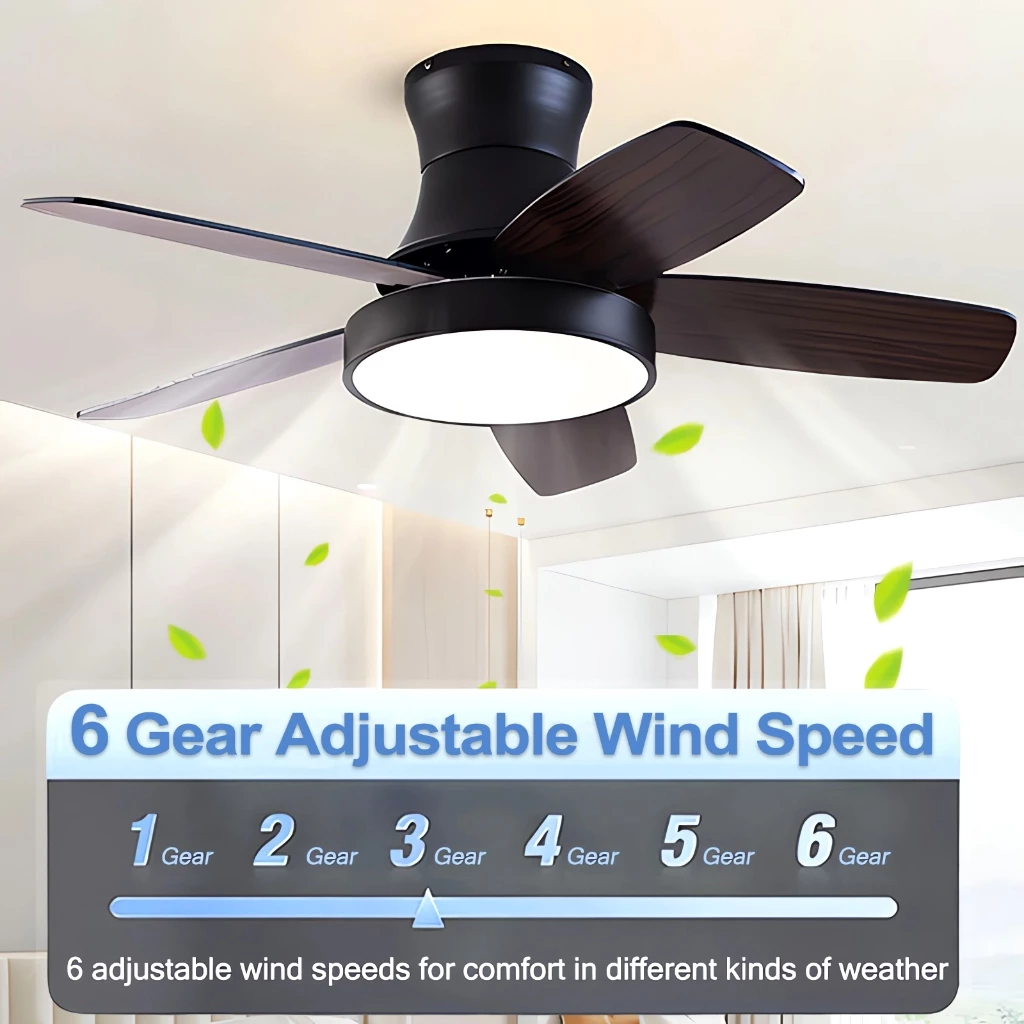 CHNT Ceiling Fan With Light Home Living Room Dining Room Dormitory Big ...