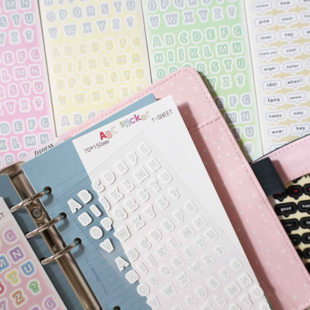 Gradient Alphabet Stickers Pre-Cut DIY Scrapbook & Kpop Journal ...