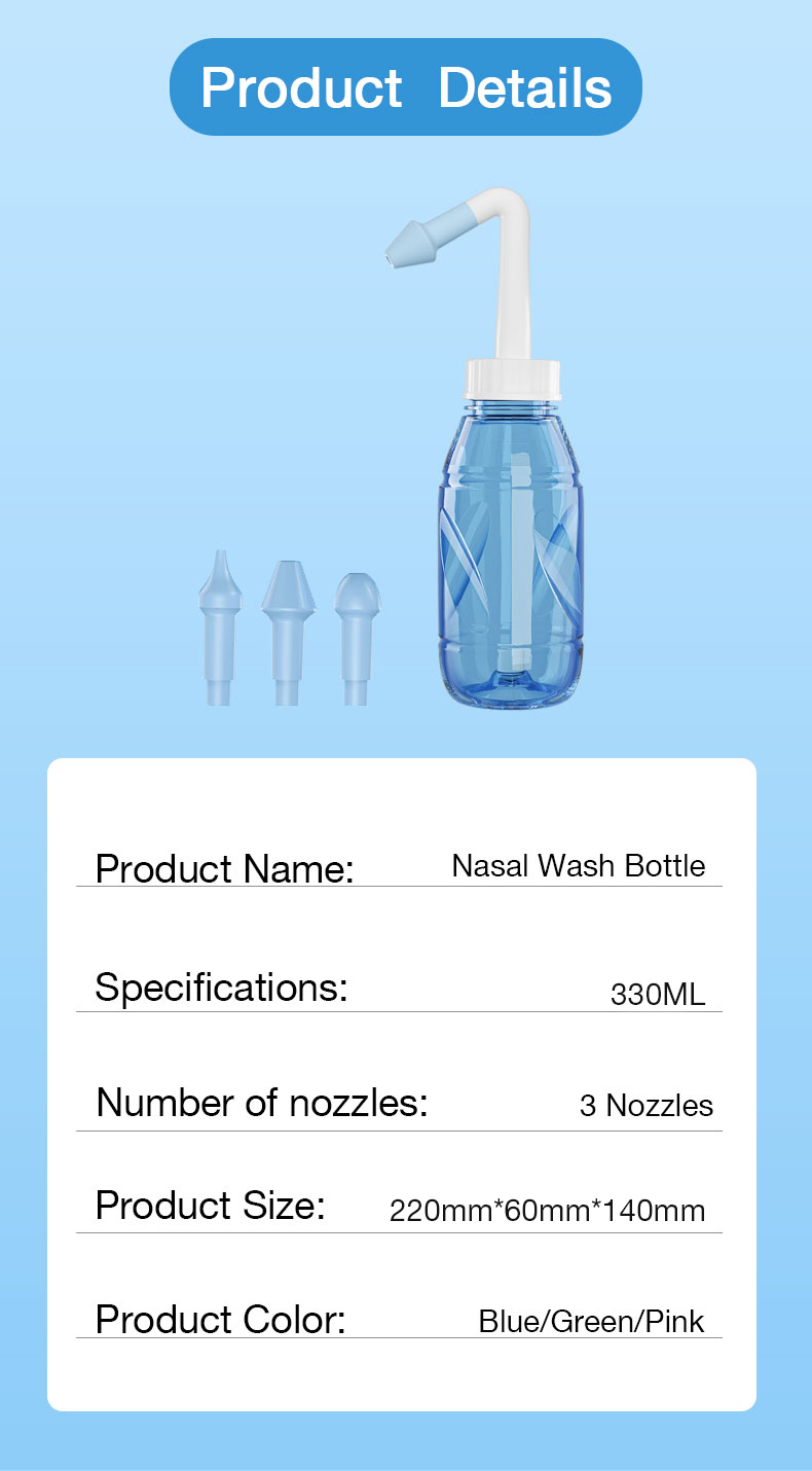 Airuidu 330ml Nasal Wash Neti Pot Sinus Cleanser Physiological Salt ...