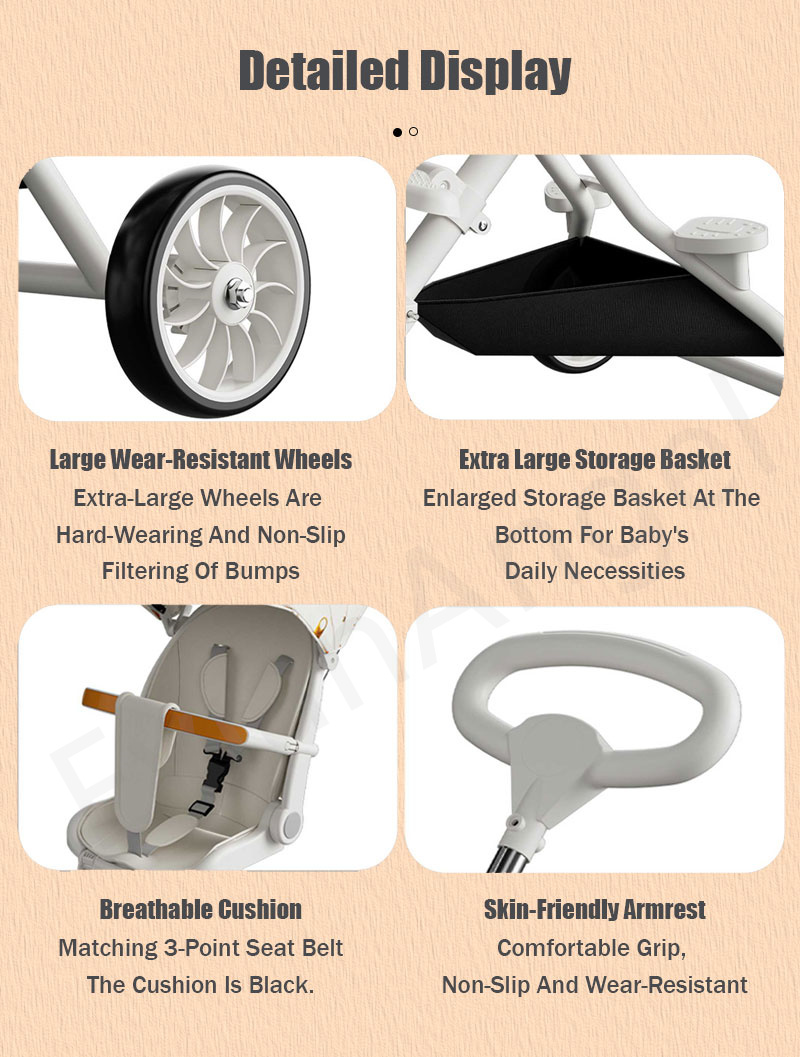 Flybb Baby Toddler Stroller High View Stroller Two Way Stroller Bike Lightweight Foldable ...