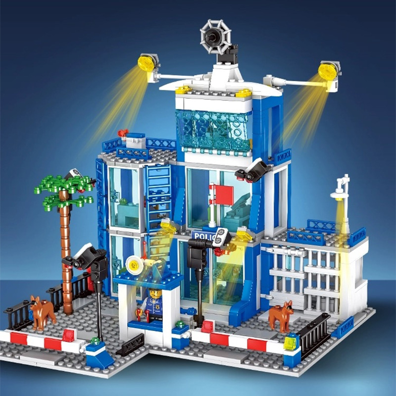 Building Blocks Toys City Police Station SWAT Cars Minifigures Puzzle ...