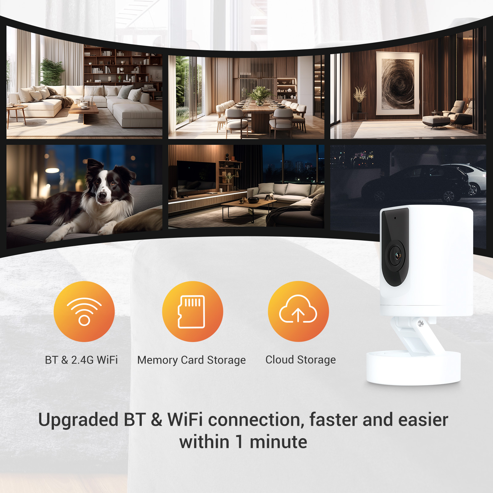 HEIYOUCAM CCTV Camera 1080P Wifi Connect Camera Portable Home Security ...