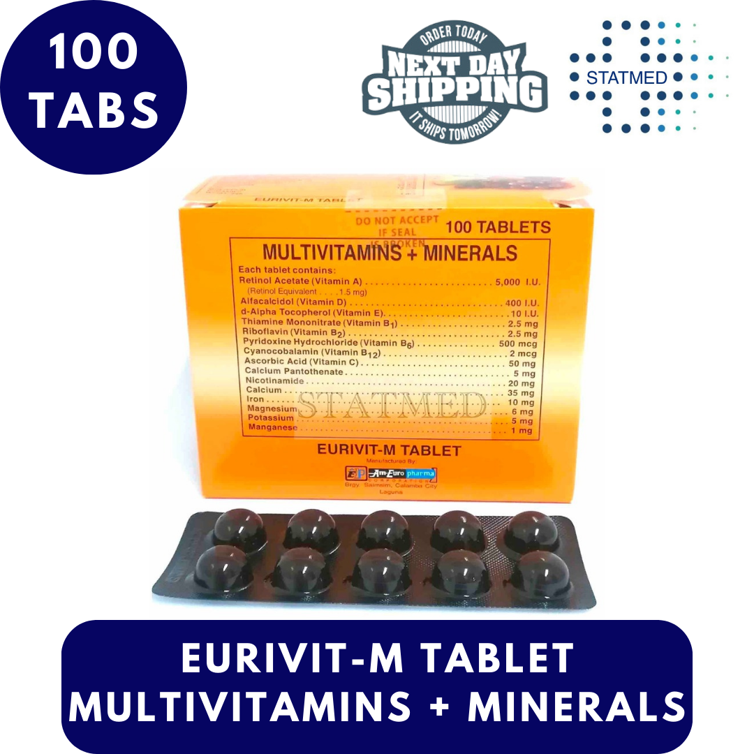 Eurivit-M Multivitamins + Minerals Tablet l 10, 50 & 100 Tabs | Shopee ...