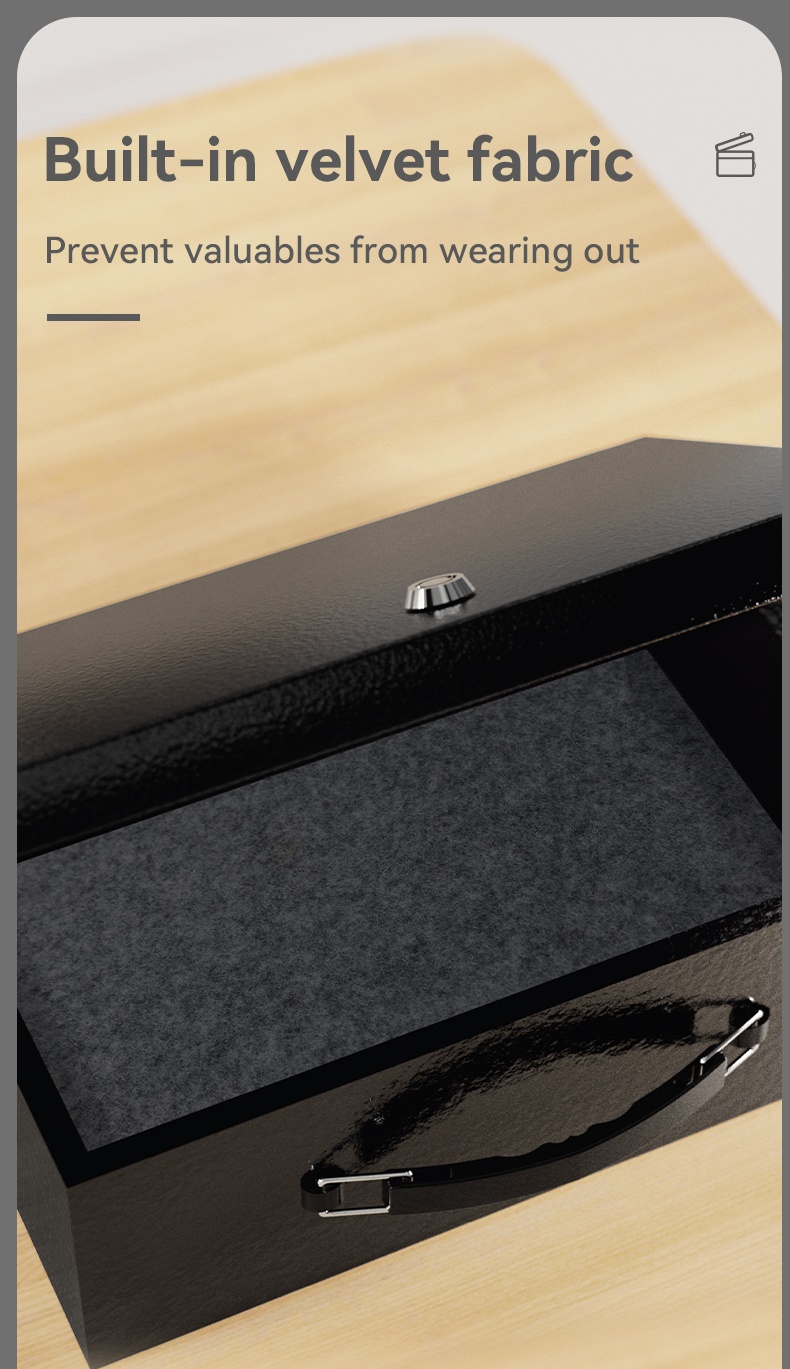 Deli Fireproof Money Box With Lock And Key Safe Deposit Box Mechanical ...