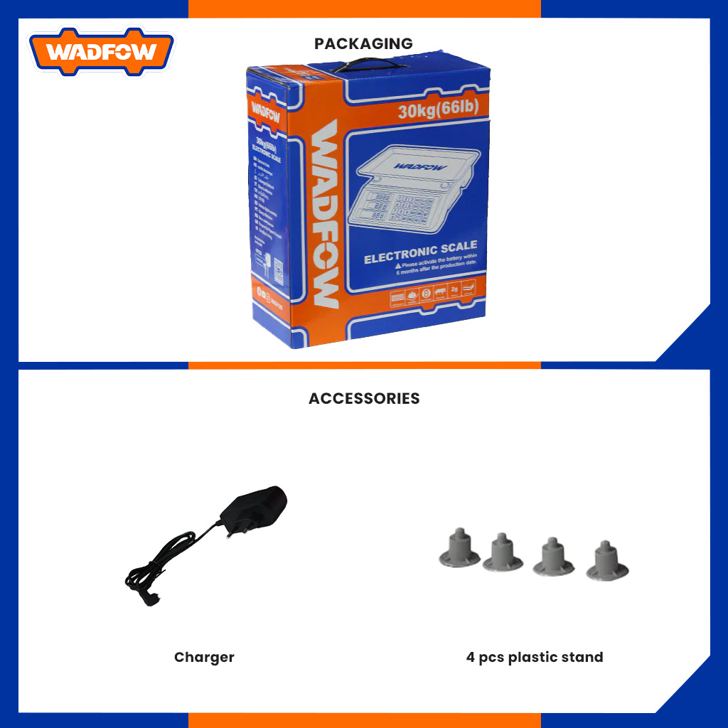 Wadfow Rechargeable Digital Weighing Kitchen Timbangan Food Fruit Scale ...