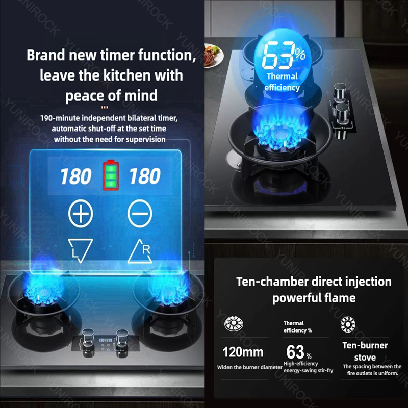 9KW Gas Stove Two Burner Gas Stove Double Standard Double Standard ...