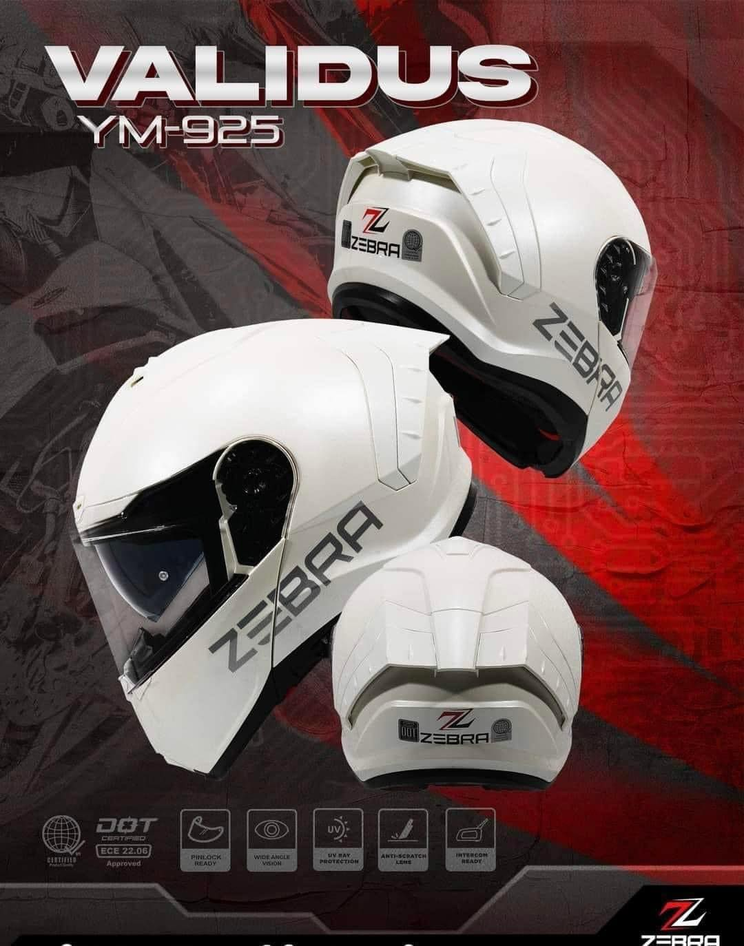 ZEBRA VALIDUS Modular Helmet Full Face Dual Visor Helmet motorcycle ...