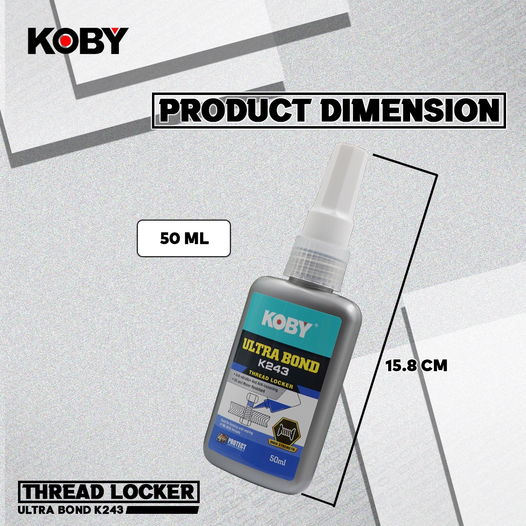 KOBY ULTRA BOND K243 THREAD LOCKER HIGH-STRENGTH SCREW LOCK ADHESIVE ...