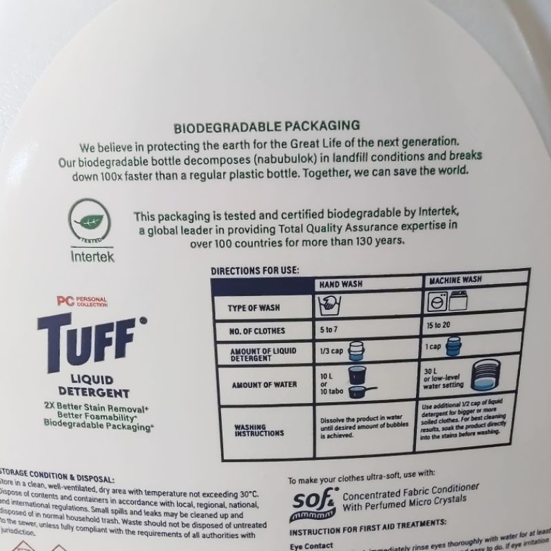 Tuff Liquid Detergent 1000ml by PC | Shopee Philippines