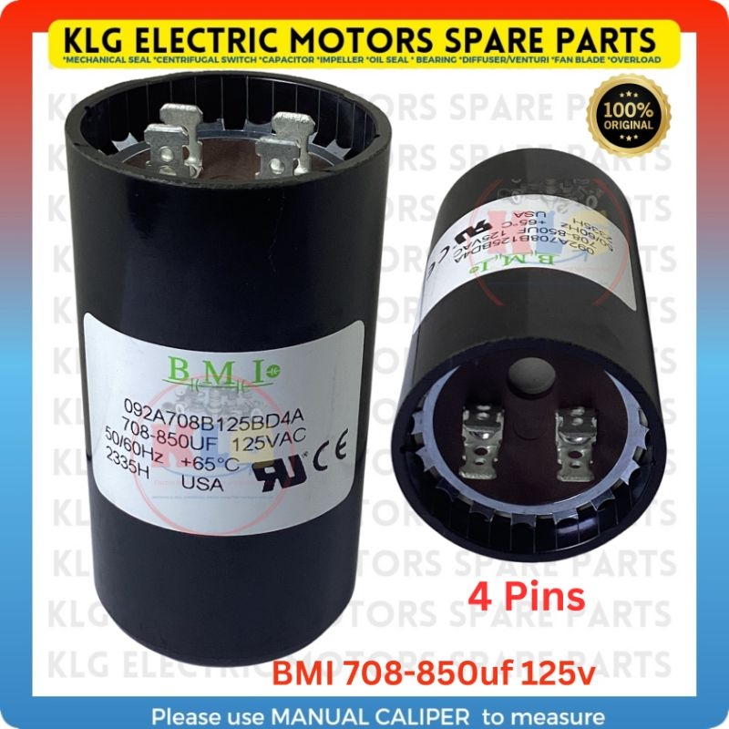 BMI USA 708-850UF 125V start cap original | klg water pump parts ...