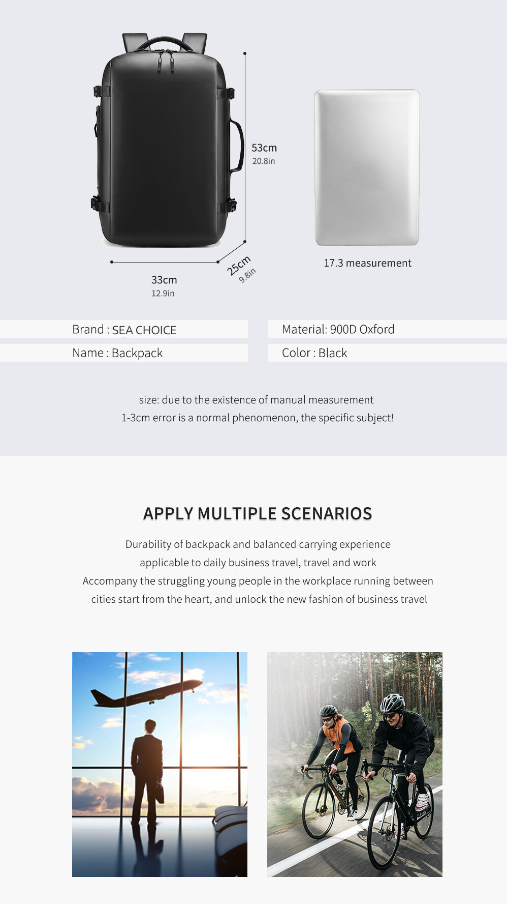 SEA CHOICE High Quality Luxury Anti-Theft Laptop Backpack 17.3 ...