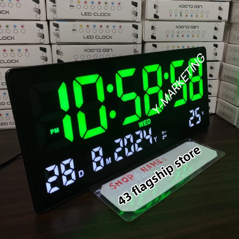 2025 NEW UPGRADED Large Time Digit Led Digital Alarm Clock Wall hang ...