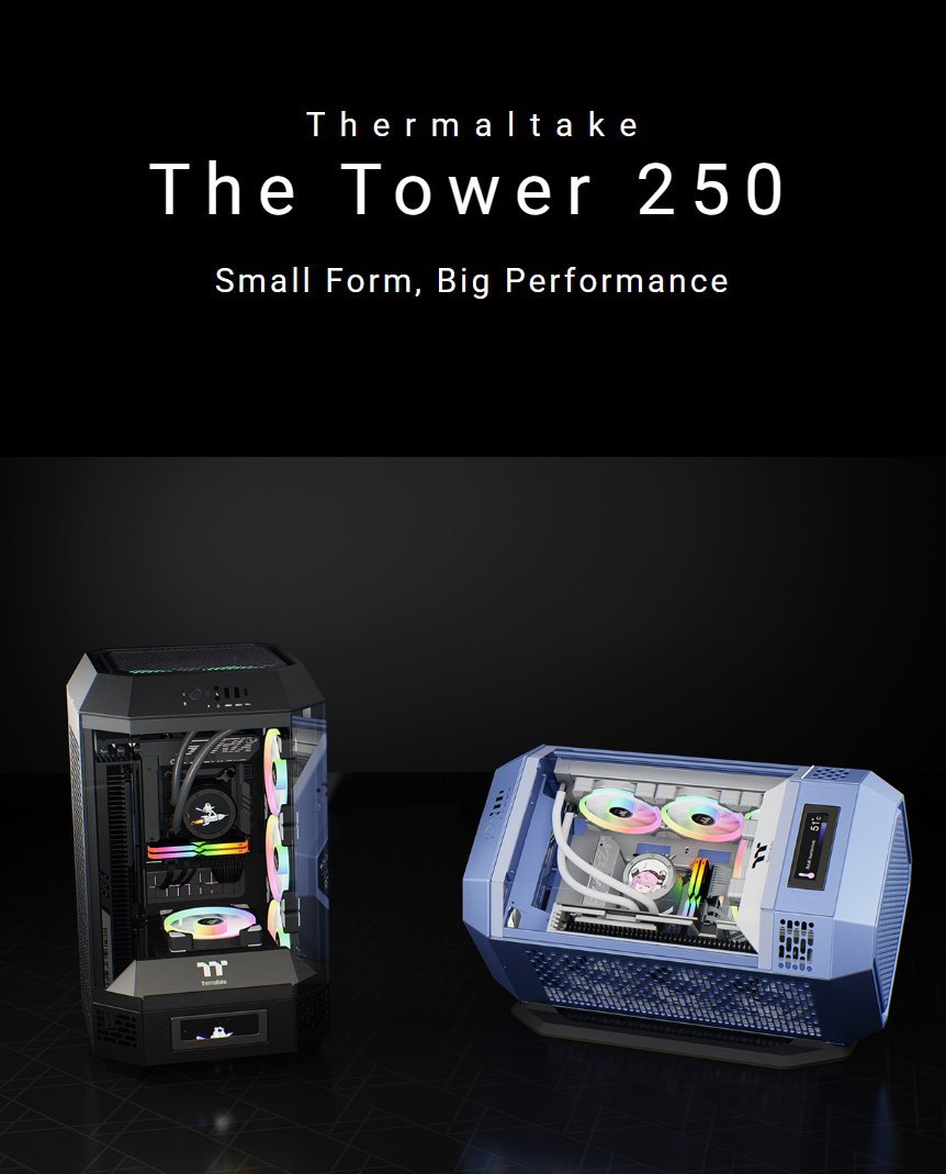 Thermaltake The Tower 250 Tempered Glass Mini-ITX Mini Tower Chassis ...