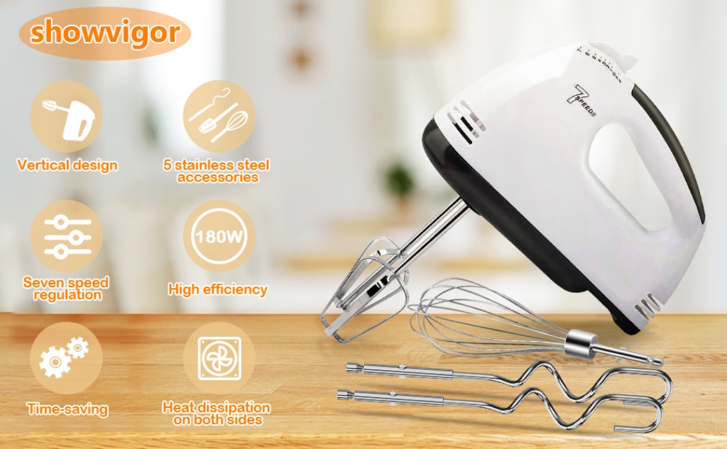 H1 K1tty | Electric Hand Mixer Portable 7 Speed Professional Baking ...
