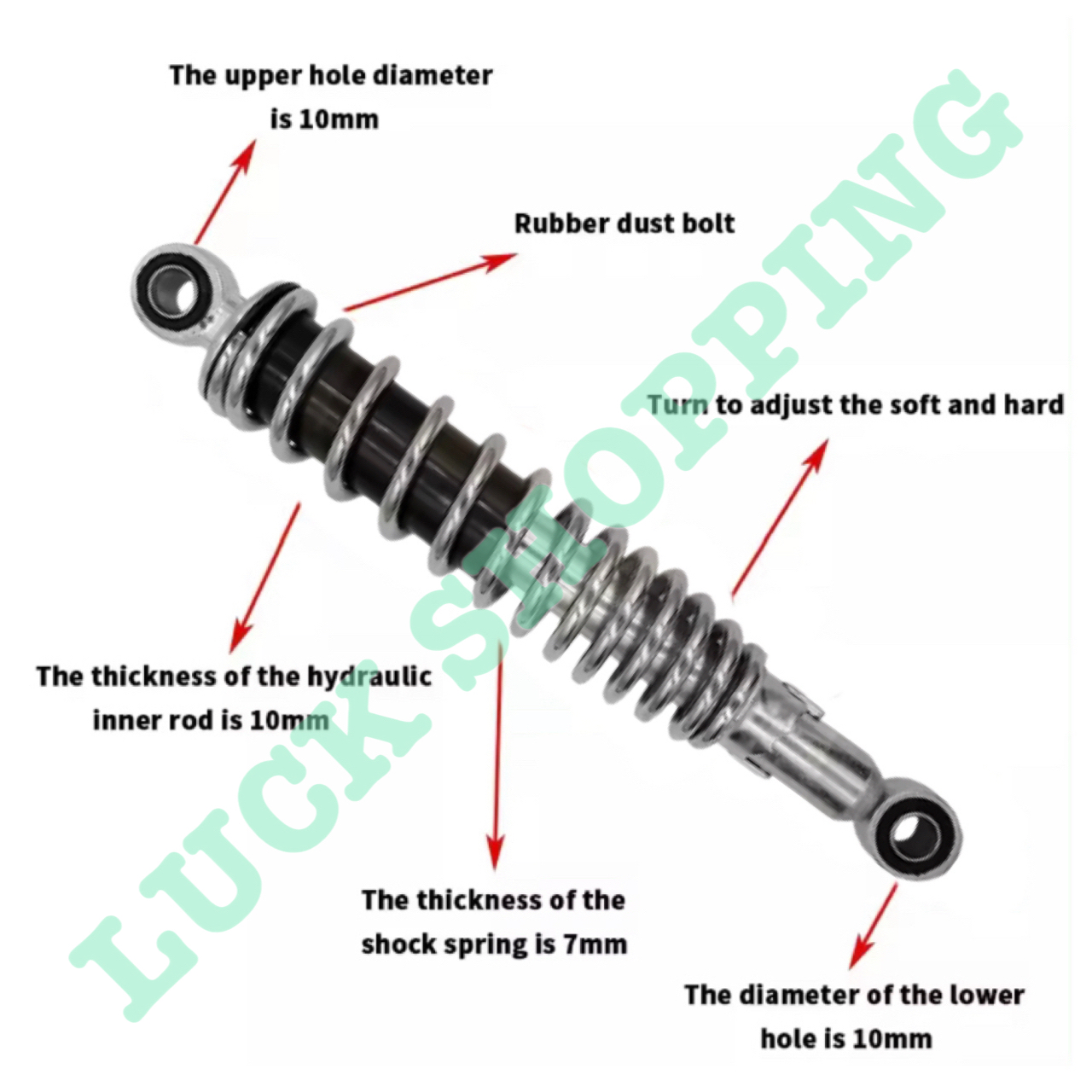 1Pair 280mm Rear Shock Support Absorber Suspension motorcycle Universal ...