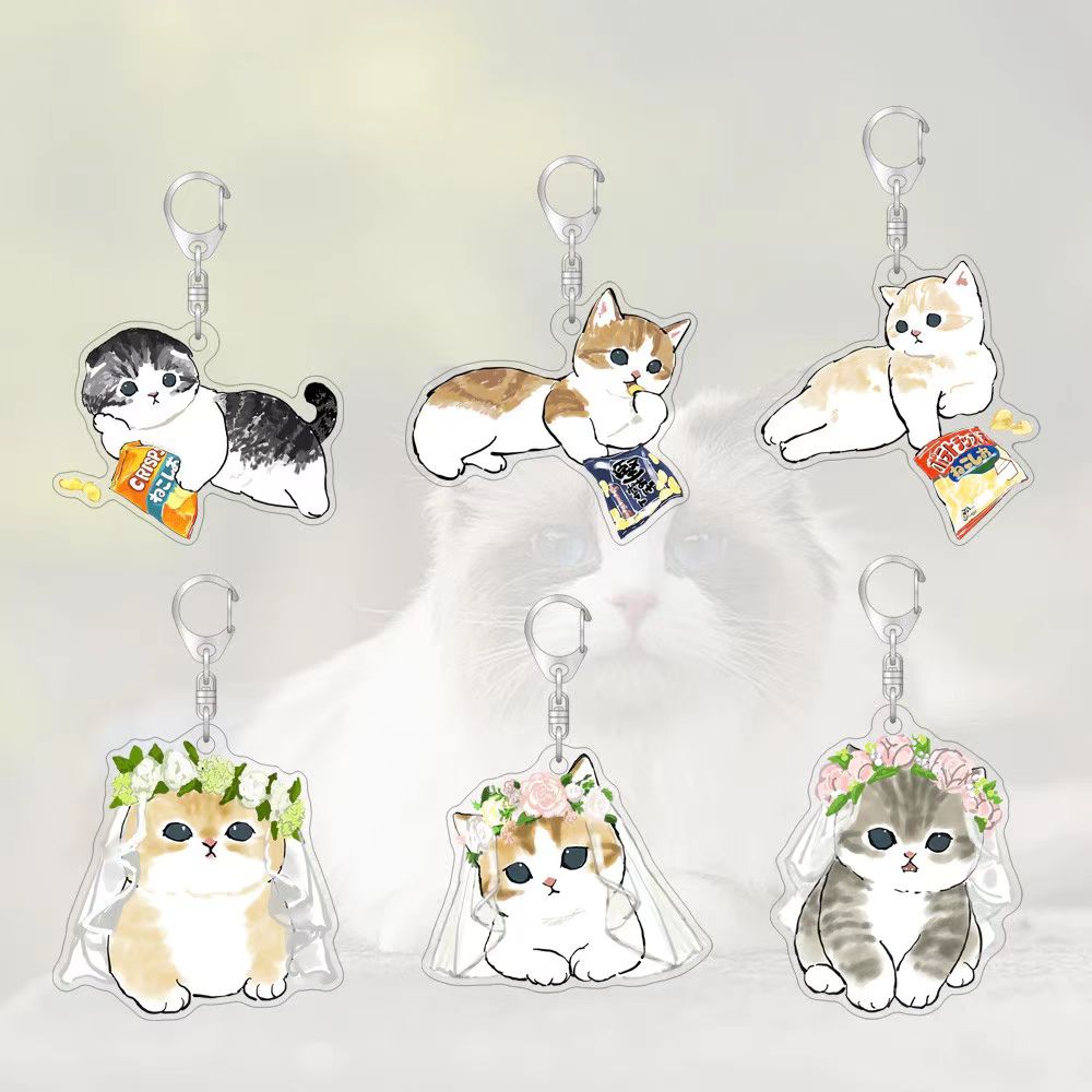 Cat mofusand Acrylic Ornaments DIY keychain pendants school bag ...