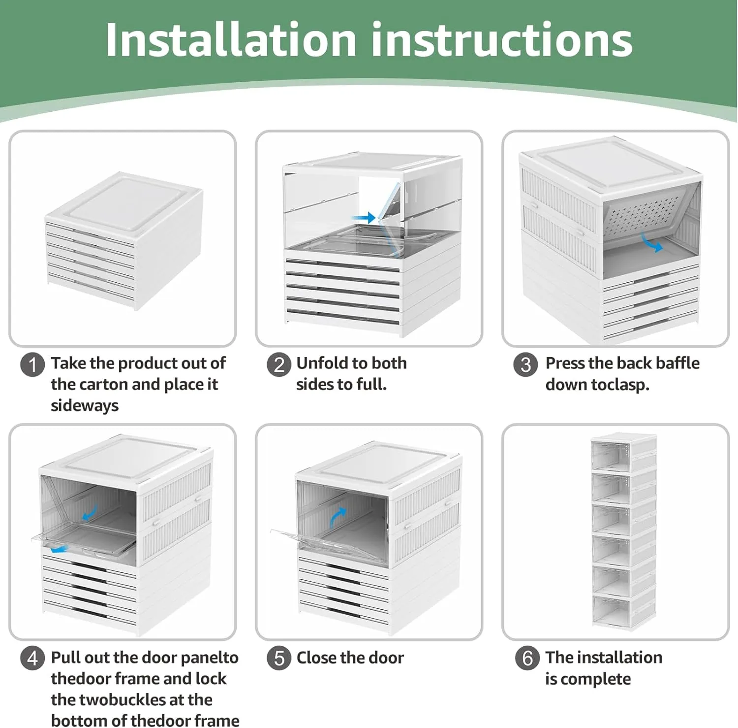 ISSI DIARY 3/6/9 Layers Foldable Installation-free Shoe Box Transparent ...