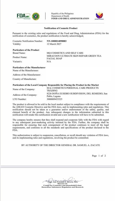 MQ Miracoon Ultimate Skin Repair Green Tea Facial Cleanser | Shopee ...