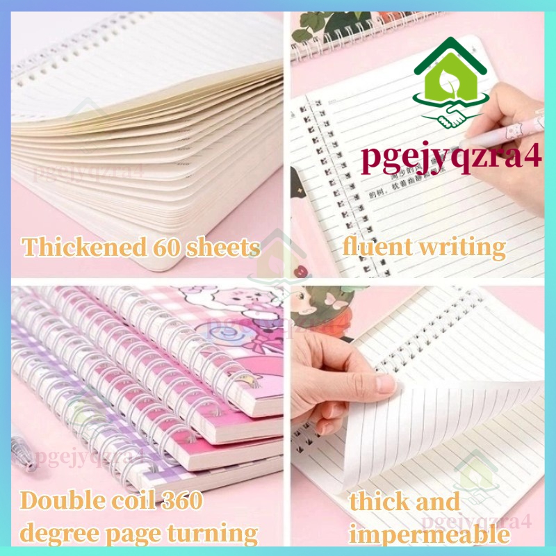 A5 Spiral Spring Notebook 60 Sheets Aesthetic Notebook Line Writing ...