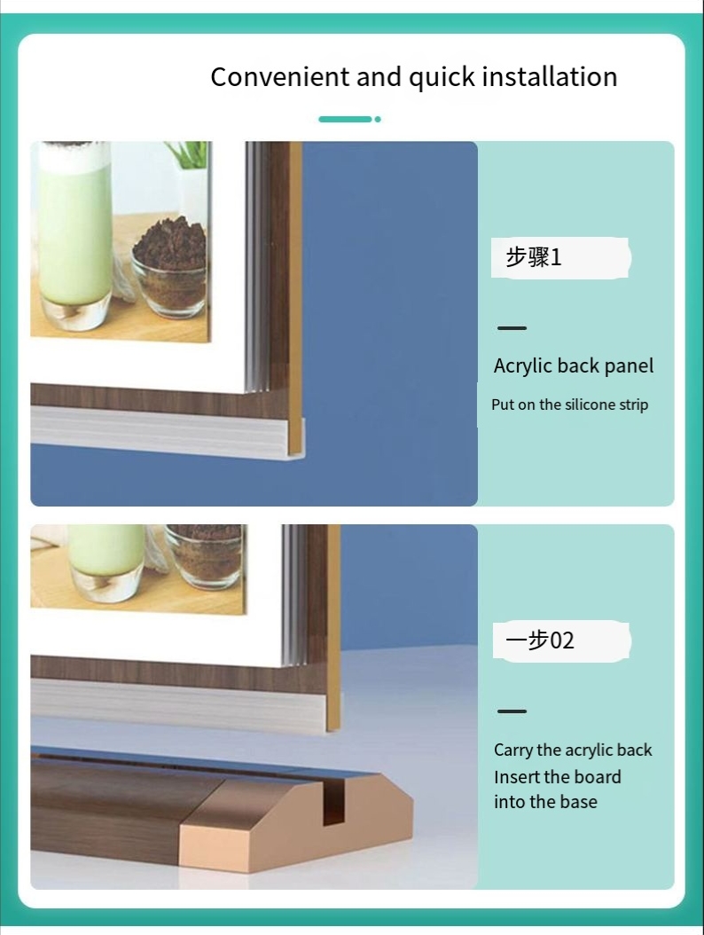 Walnut Flip Table Card pvc Menu Binder Display Stand A4/A5/A6 Wooden ...