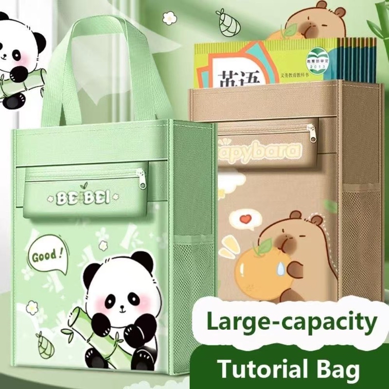 Student Book Bag Waterproof Canvas Bag Portable File Pencil Bag ...