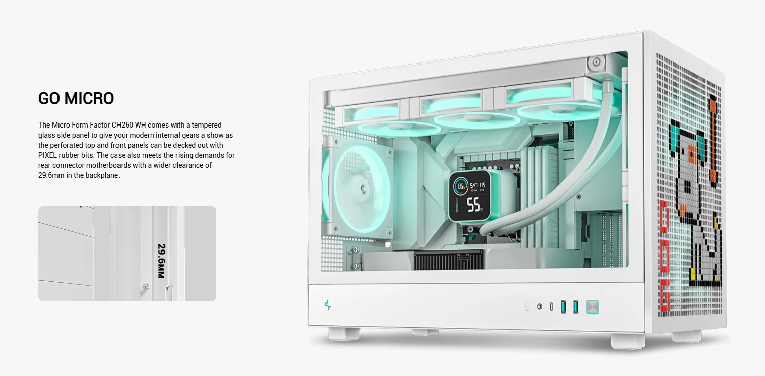 PinkleHub | Deepcool CH260 WH Level up to Micro-ATX Case | Shopee Philippines