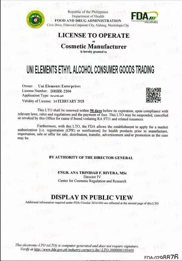 UNI Alco Safe Ethyl Alcohol with Moisturizer Hypoallergenic 70% ...