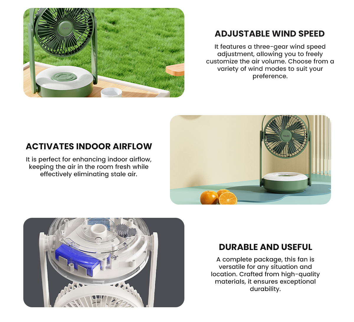 TYLEX XM53 Outdoor Camping Fan With Remote Control Large Wing Volume ...