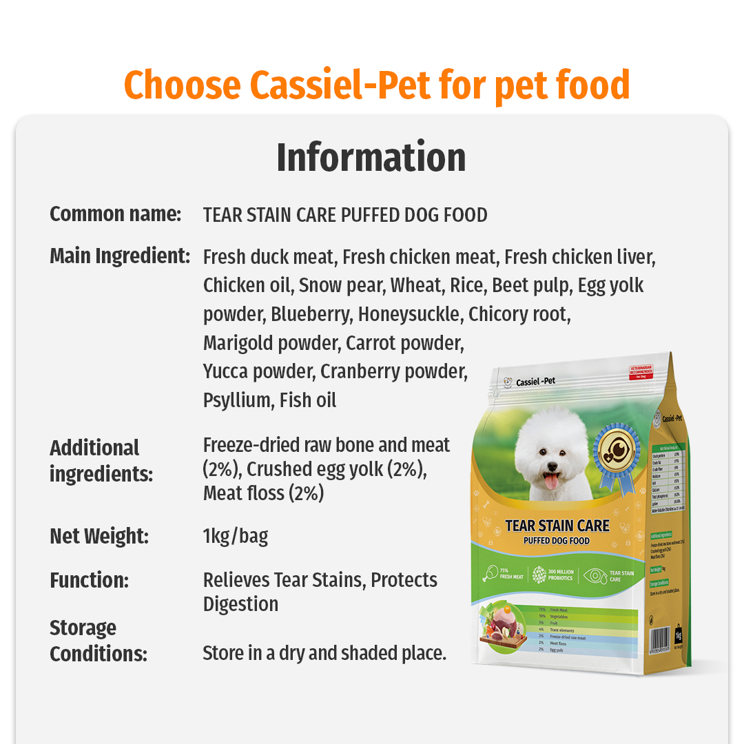Cassiel Pet Puffed Dog Food Dry Food For Remove Tears Stain Promote ...