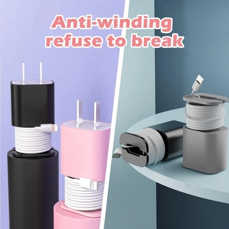 Charger Protector Charger Head Silicone Organizer Anti-breakage Cable Winder Anti-tangle Data ...