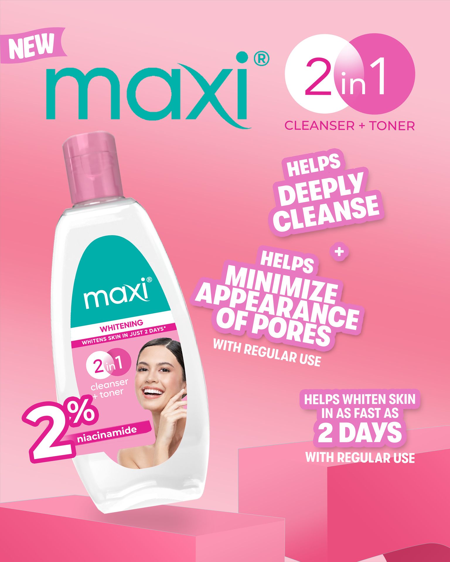 Maxi Whitening Cleanser Toner 135ml + 75ml | Shopee Philippines
