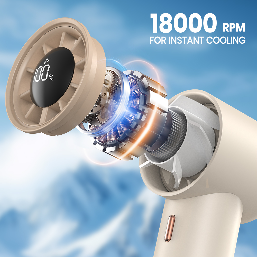 Orashare HF18 Ultra Mini Fan High-Speed Wind 100-Speed Stepless Speed ...