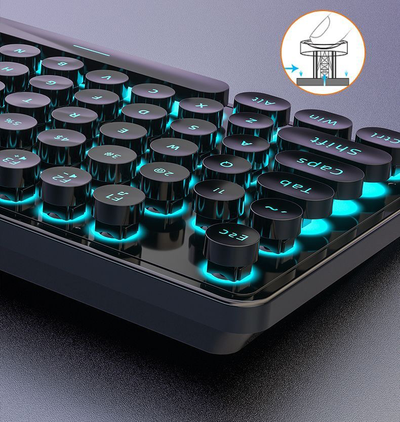 Zeus ZK-13 Gaming Mechanical Feel Keyboard Retro Keycap 104 keys With ...