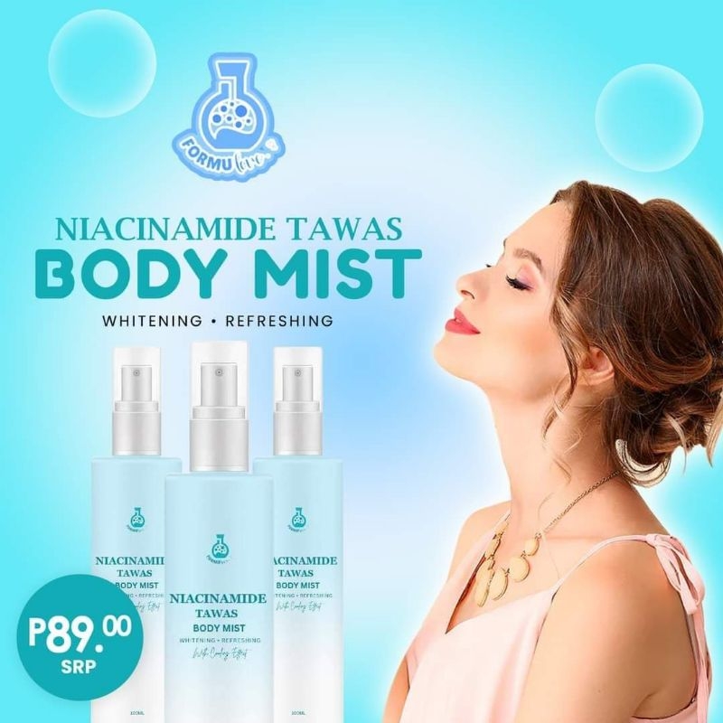Niacinamide Tawas Body Deo Mist Whitening refreshing deo mist with ...