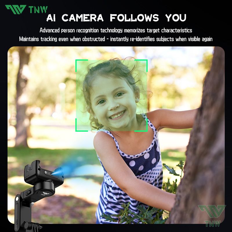 TNW Q19 4in1 Selfie Stick Gimbal Stabilizer AI Face/Object Tracking ...
