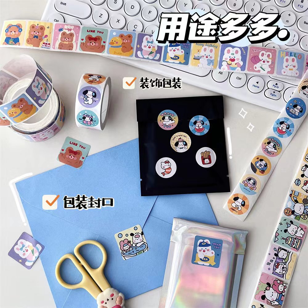 500pcs Sanrio Kuromi My Melody DIY Tapes Label sticker Gift Box Cute ...