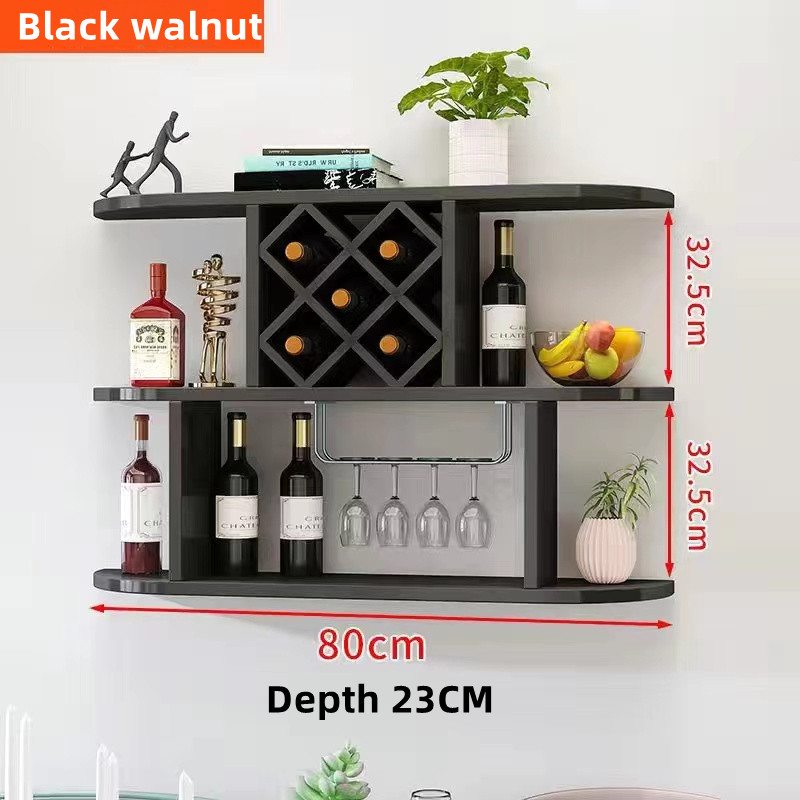 Rustic Wall Mounted Wine Rack Shelf for Home Decor | Shopee Philippines