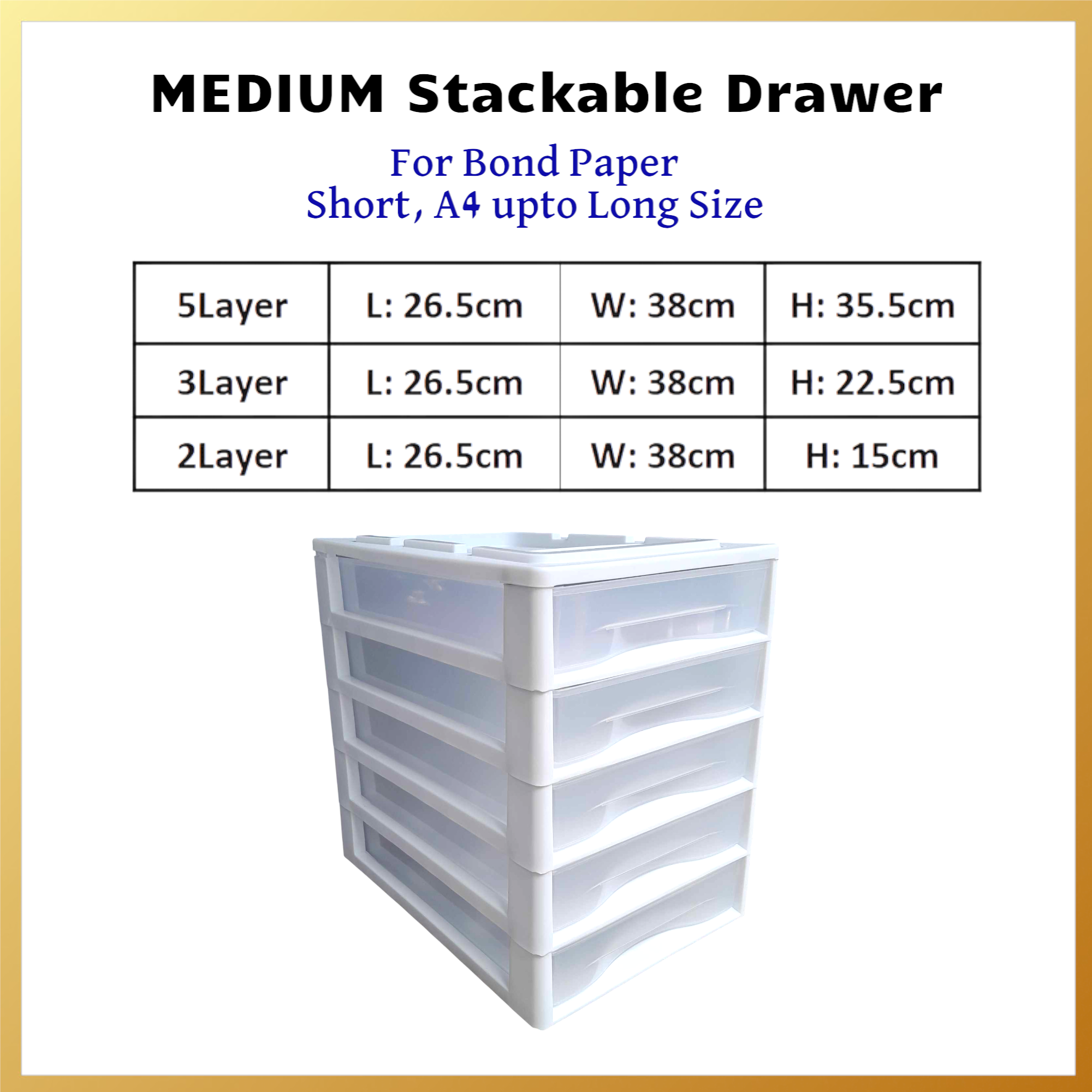 CLAS MEDIUM Portable Stackable Drawer FIT to all sizes of Document and ...