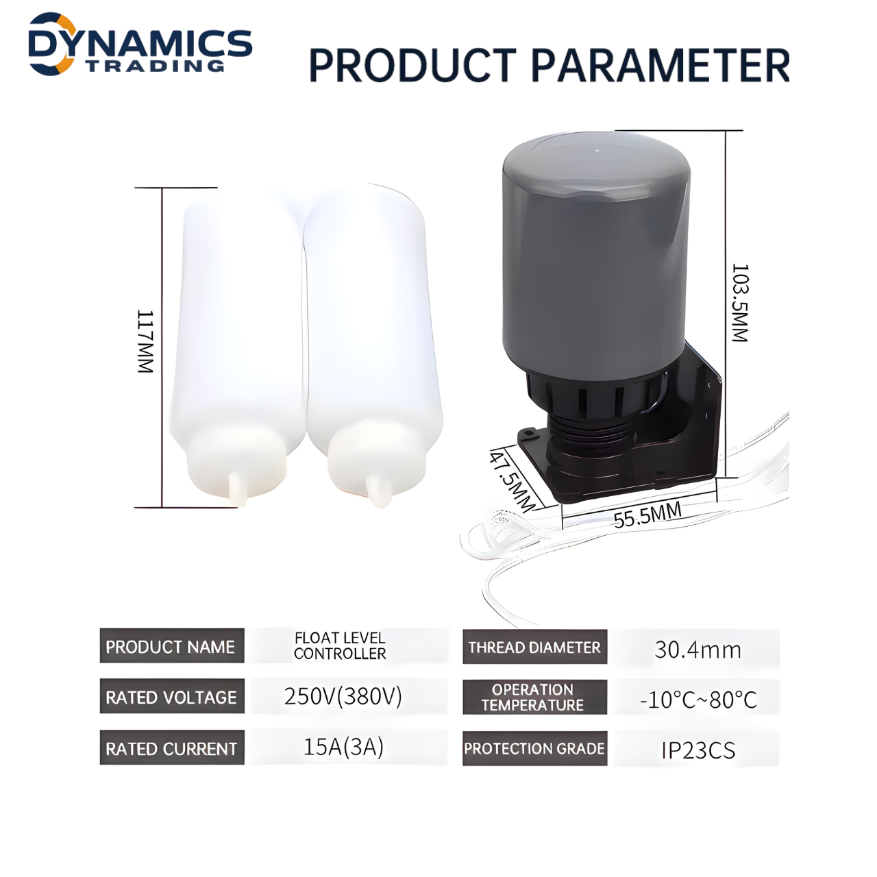 Liquid Level Controller Water Pump Control LCF-70AB Float Level Controller 250V-380V 15A(3A ...