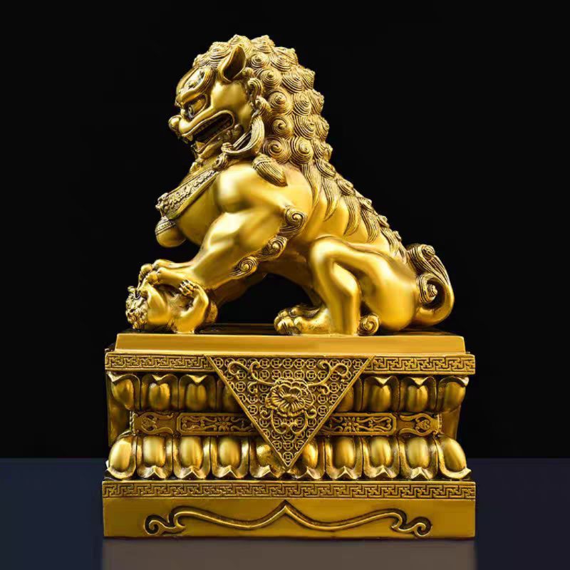 LARGE Brass Temple Dog statue LARGE BRONZE Fu Do Statue LARGE TANSO Fu ...