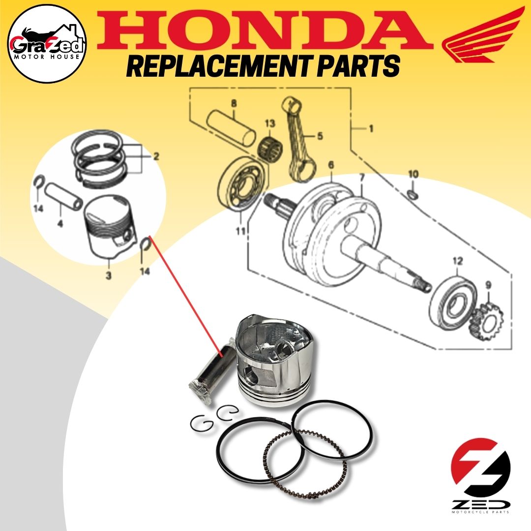 Honda TMX 155 Piston Kit Set STD (Piston, Piston Pin, Ring Set and ...