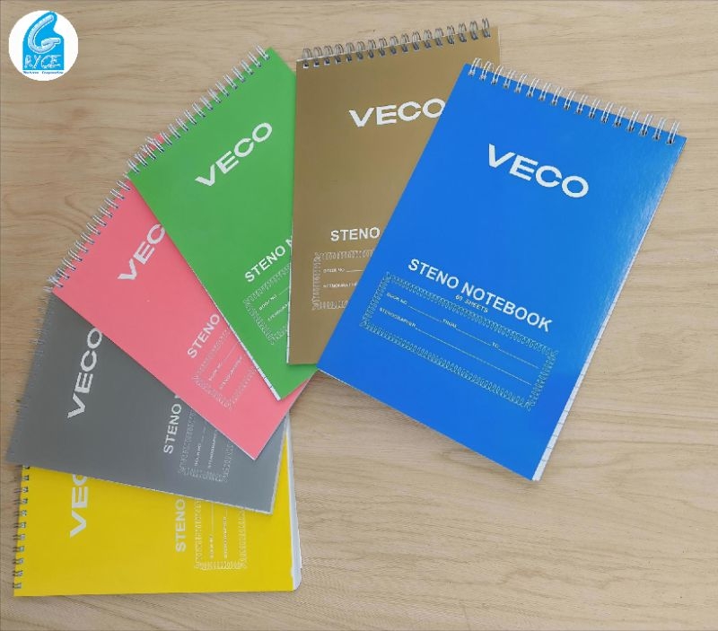 Veco Steno Notebook - Top Bound Spiral Wire - 60 Sheets - 6"x9 ...