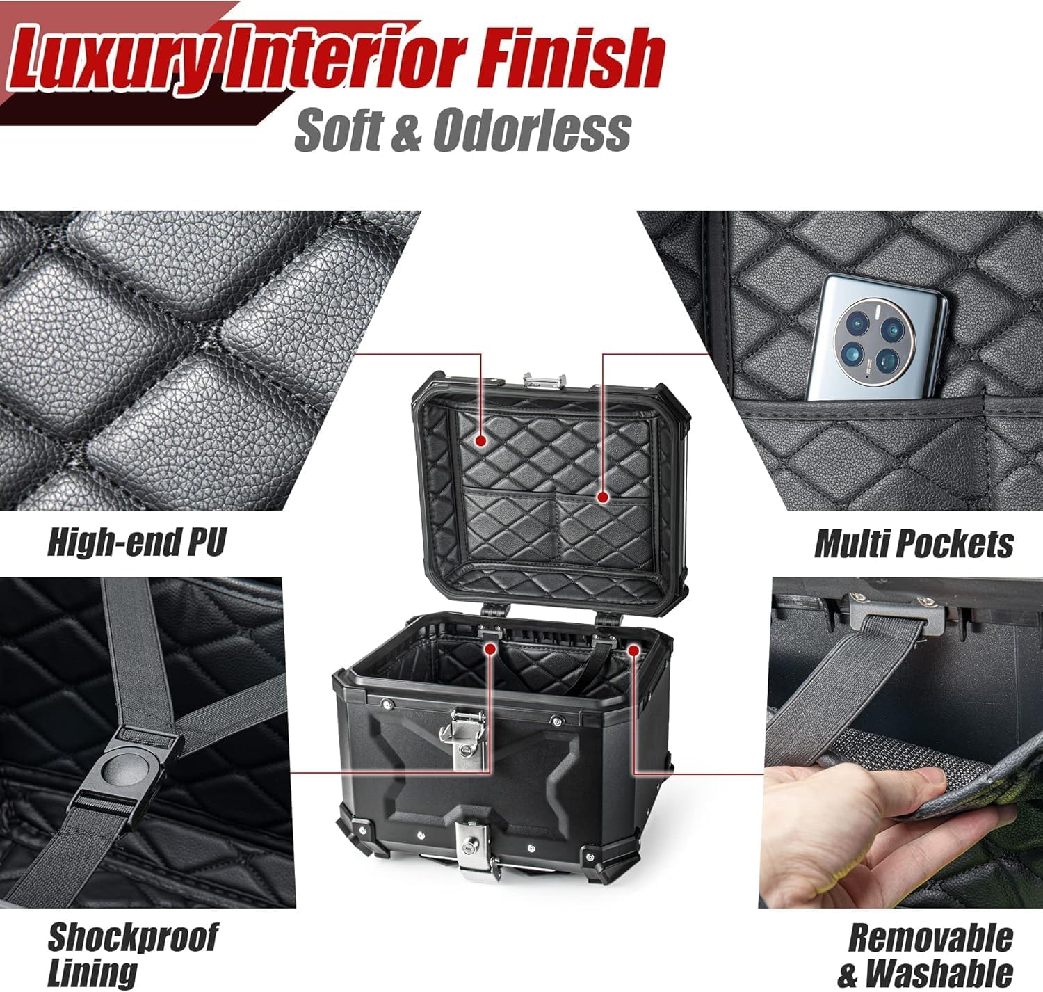 Motorcycle Compartment 45/55/65 Liters Top Box Motorcycle Alloy Top Box ...